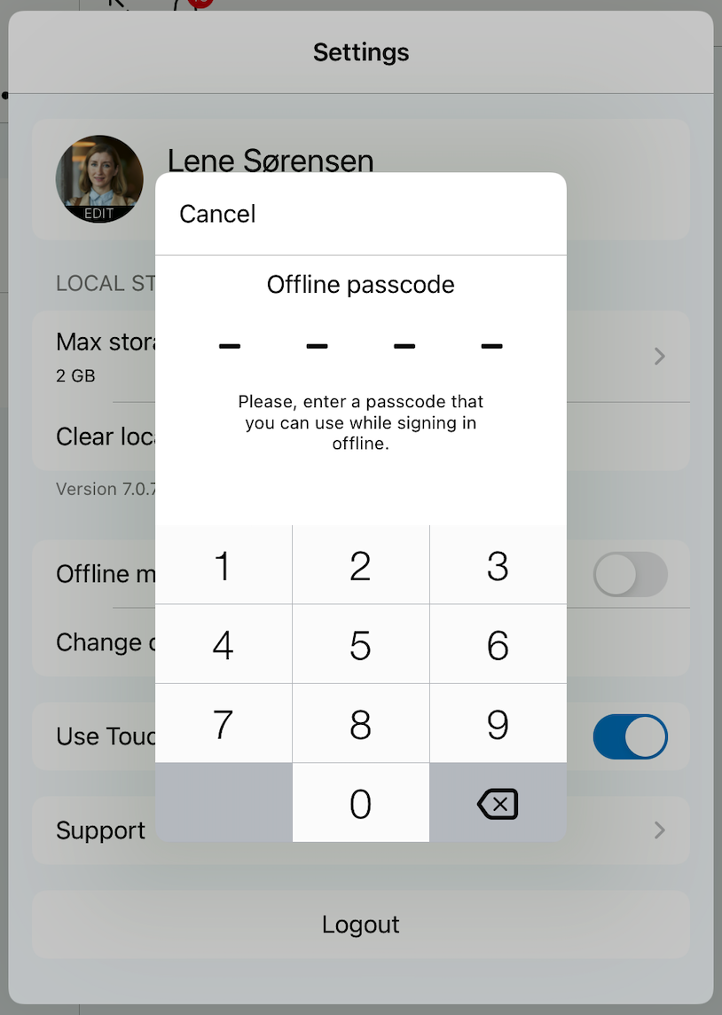 How do I change my 4-digit offline passcode? | Support FirstAgenda